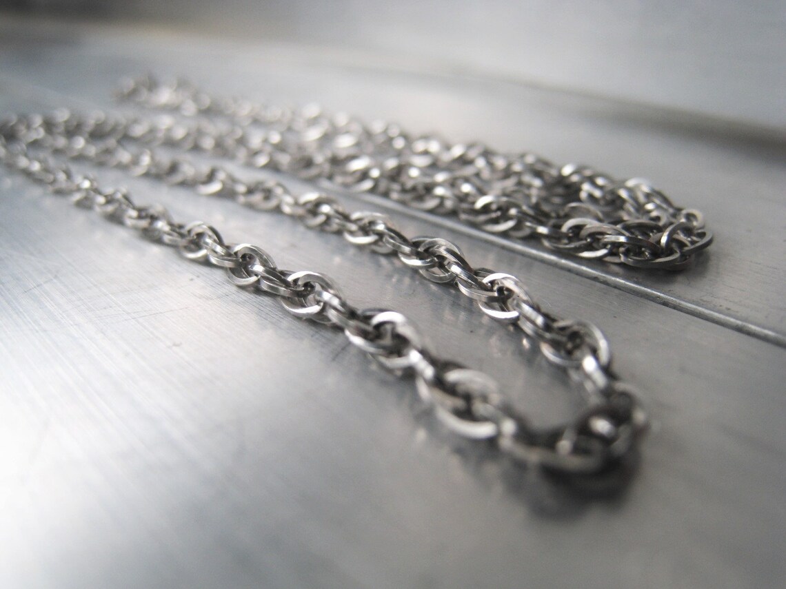 Diamond Cut Stainless Steel Rope Chain Necklace, Unisex - Etsy