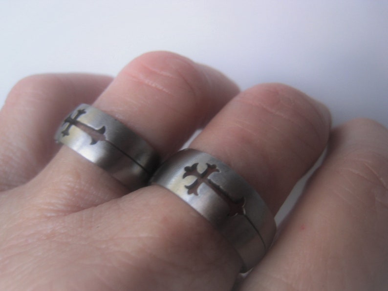 Stainless Cross Ring Silver Religious Ring Spiritual Unisex | Etsy