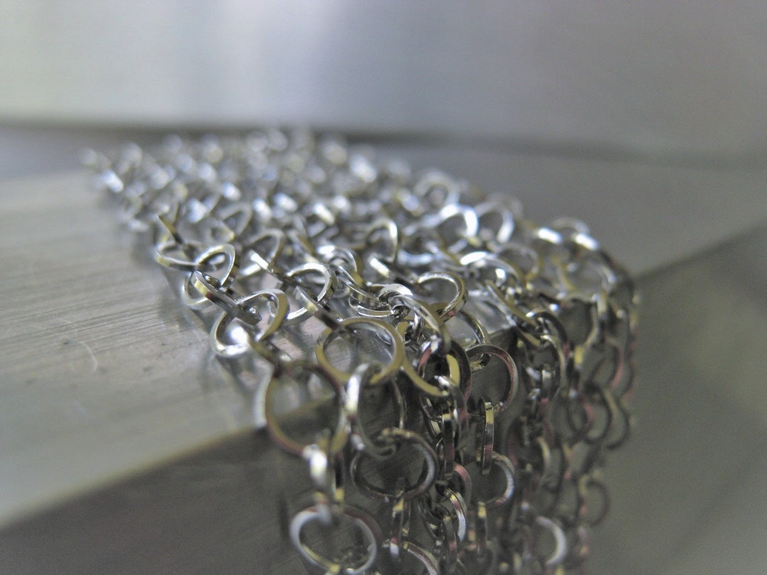 Stainless Steel Circle Cable Chain Cable Link Chain Necklace Silver ...