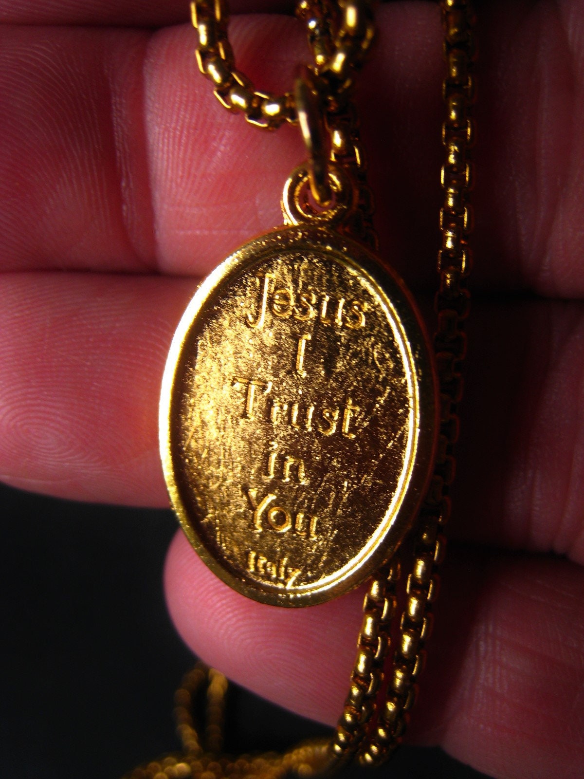 Divine Mercy Gold Pendant Necklace Spiritual Religious | Etsy UK