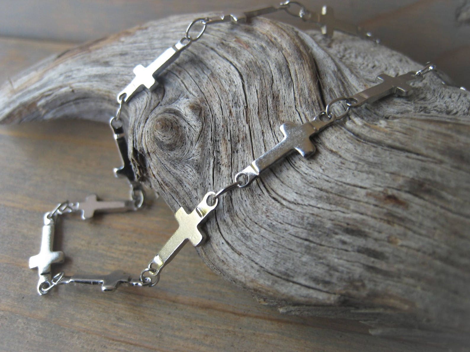 Stainless Steel Cross Chain Silver Cross Necklace Religious | Etsy