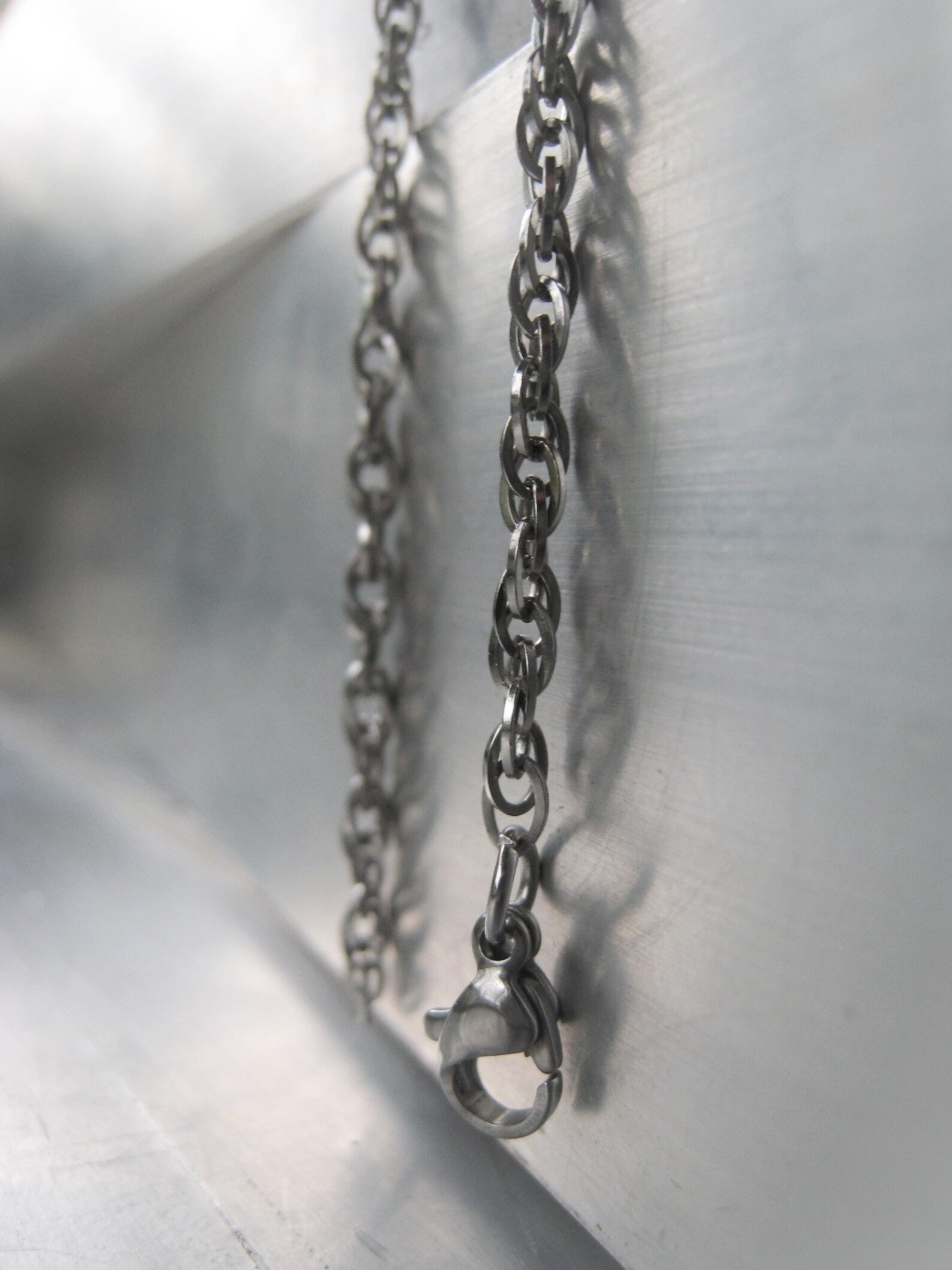 Stainless Steel Rope Chain Necklace Silver Unisex Diamond Cut - Etsy
