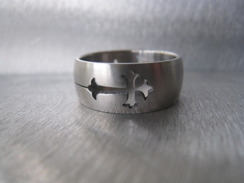 Stainless Cross Ring Silver Religious Ring Spiritual Unisex | Etsy