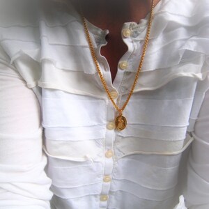 Divine Mercy Gold Pendant Necklace Spiritual Religious Inspirational ...