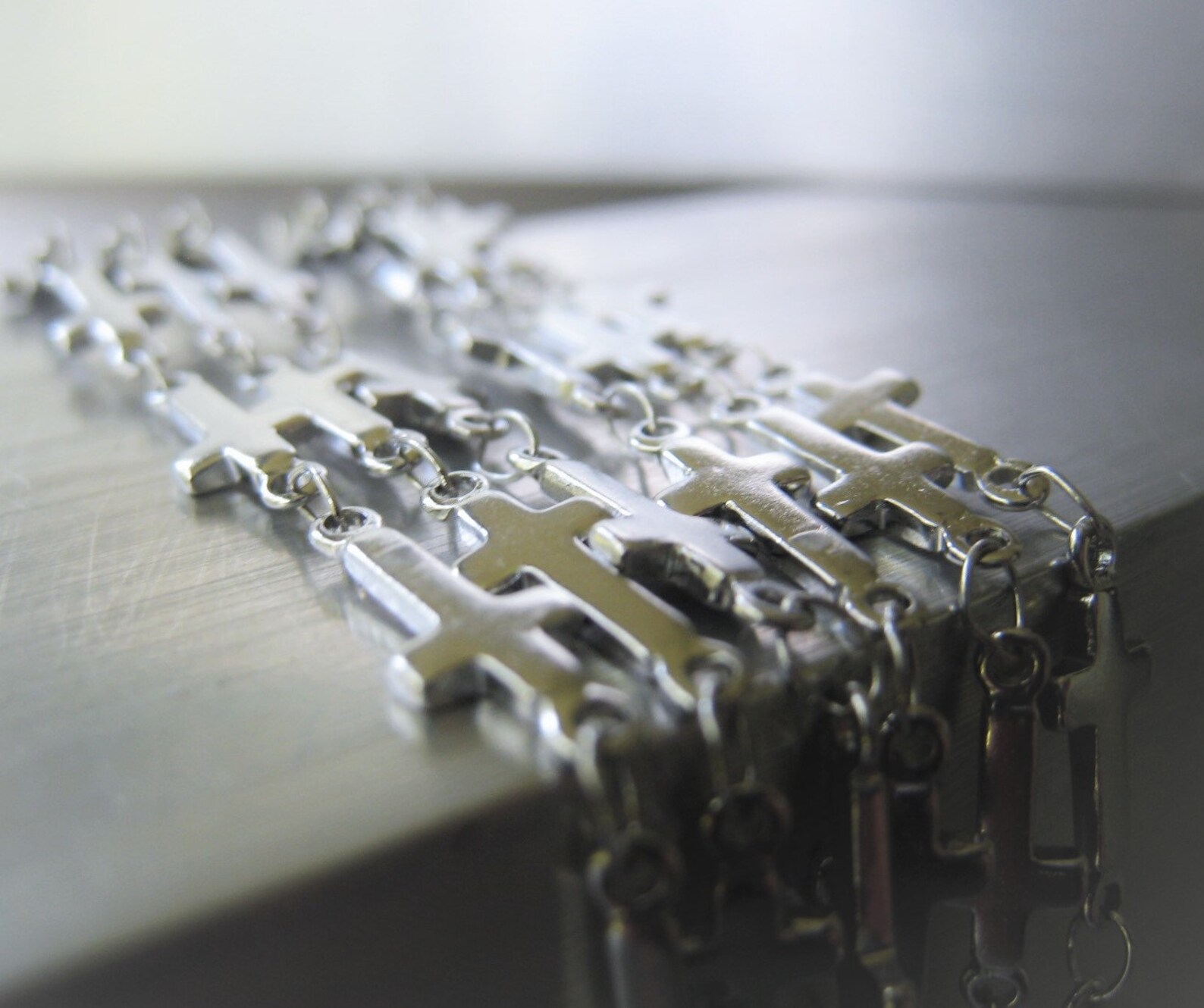 Stainless Steel Cross Chain Silver Cross Necklace Religious | Etsy