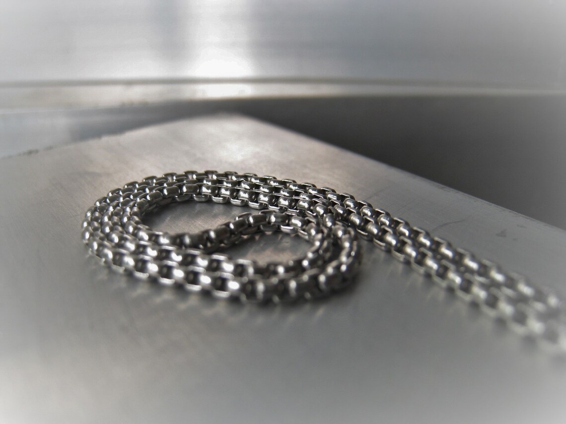 Stainless Steel Rolo Chain Necklace 2mm Square Rolo Belcher | Etsy