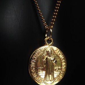 Gold St. Benedict Pendant Necklace Religious Statement Necklace Item No ...
