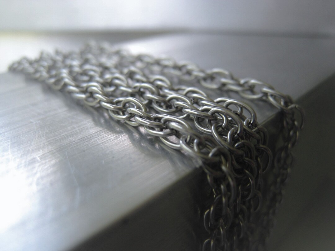 Stainless Steel Chain Necklace Double Rope Chain Unisex Silver Chain ...