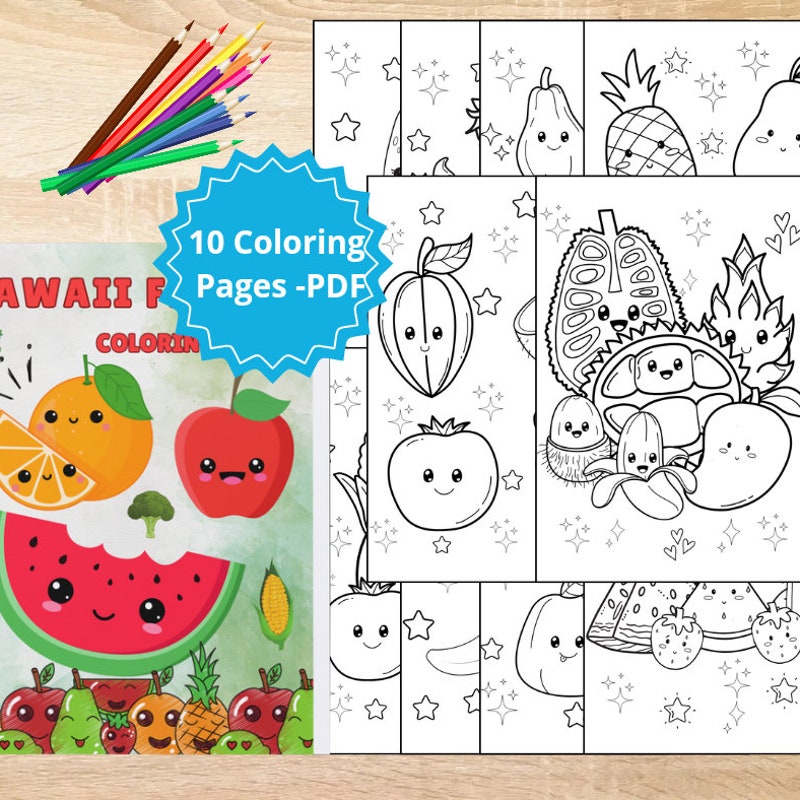 Coloring Fruits - Etsy