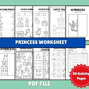 Combo 30 Activity Pages Pdf-princess - Etsy