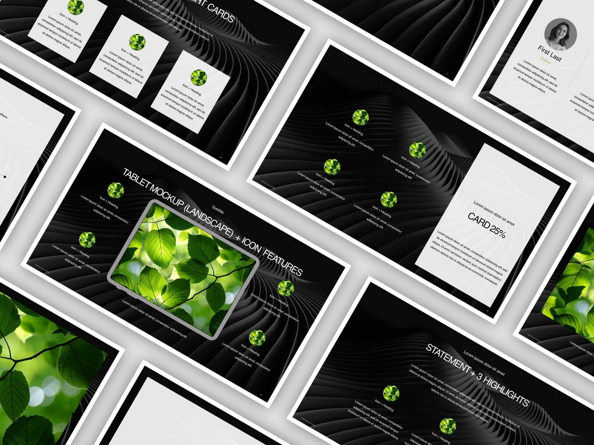 Dark Theme Google Slides Presentation Template | Professional Minimal ...