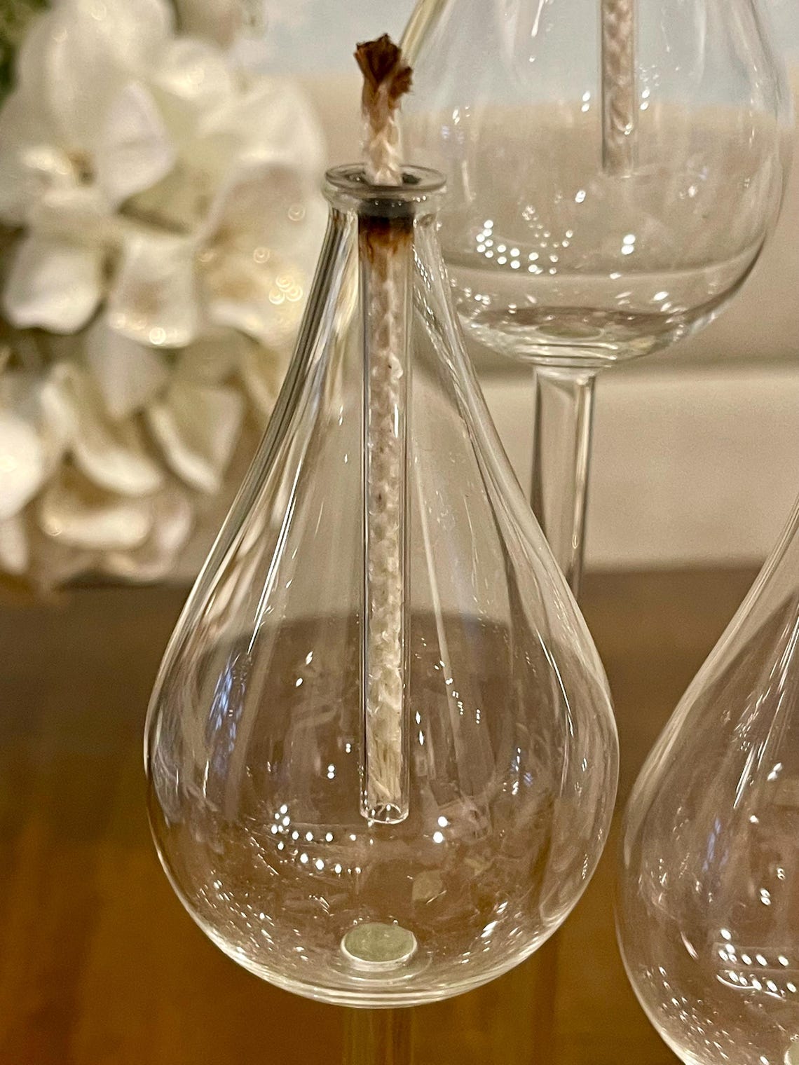 Vintage MCM Belag Hand Blown Tear Drop Glass Tier Oil Lamp - Etsy