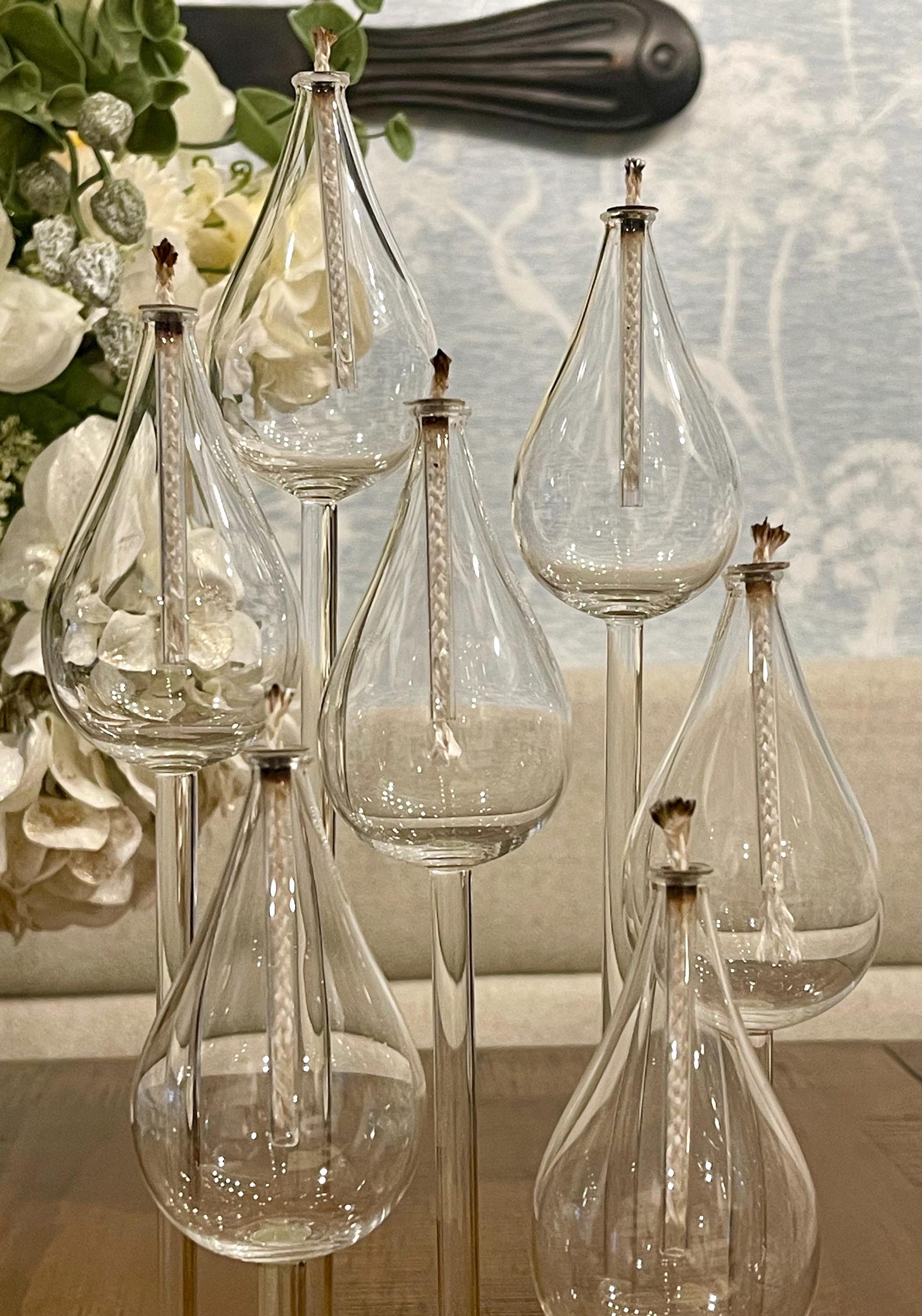 Vintage MCM Belag Hand Blown Tear Drop Glass Tier Oil Lamp - Etsy