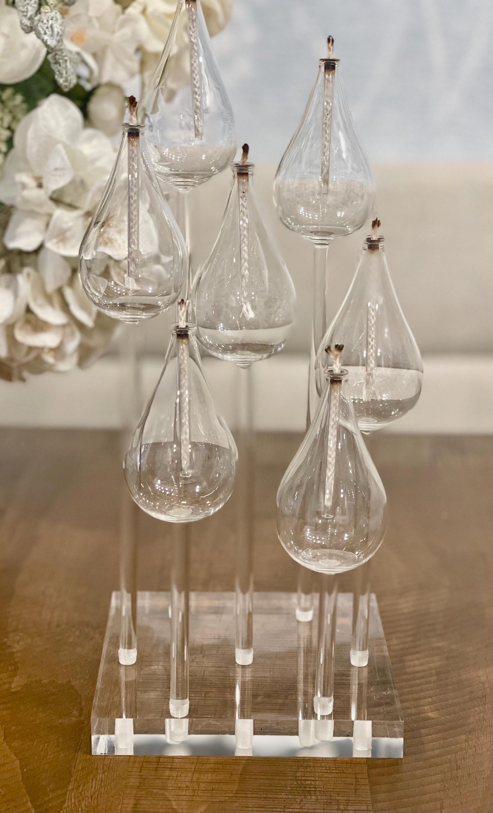 Vintage MCM Belag Hand Blown Tear Drop Glass Tier Oil Lamp - Etsy