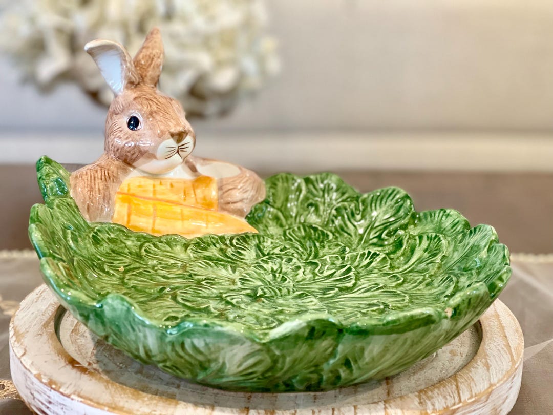 Vintage 1987 Fitz and Floyd Omnibus Easter Bunny Relish Tray - Etsy