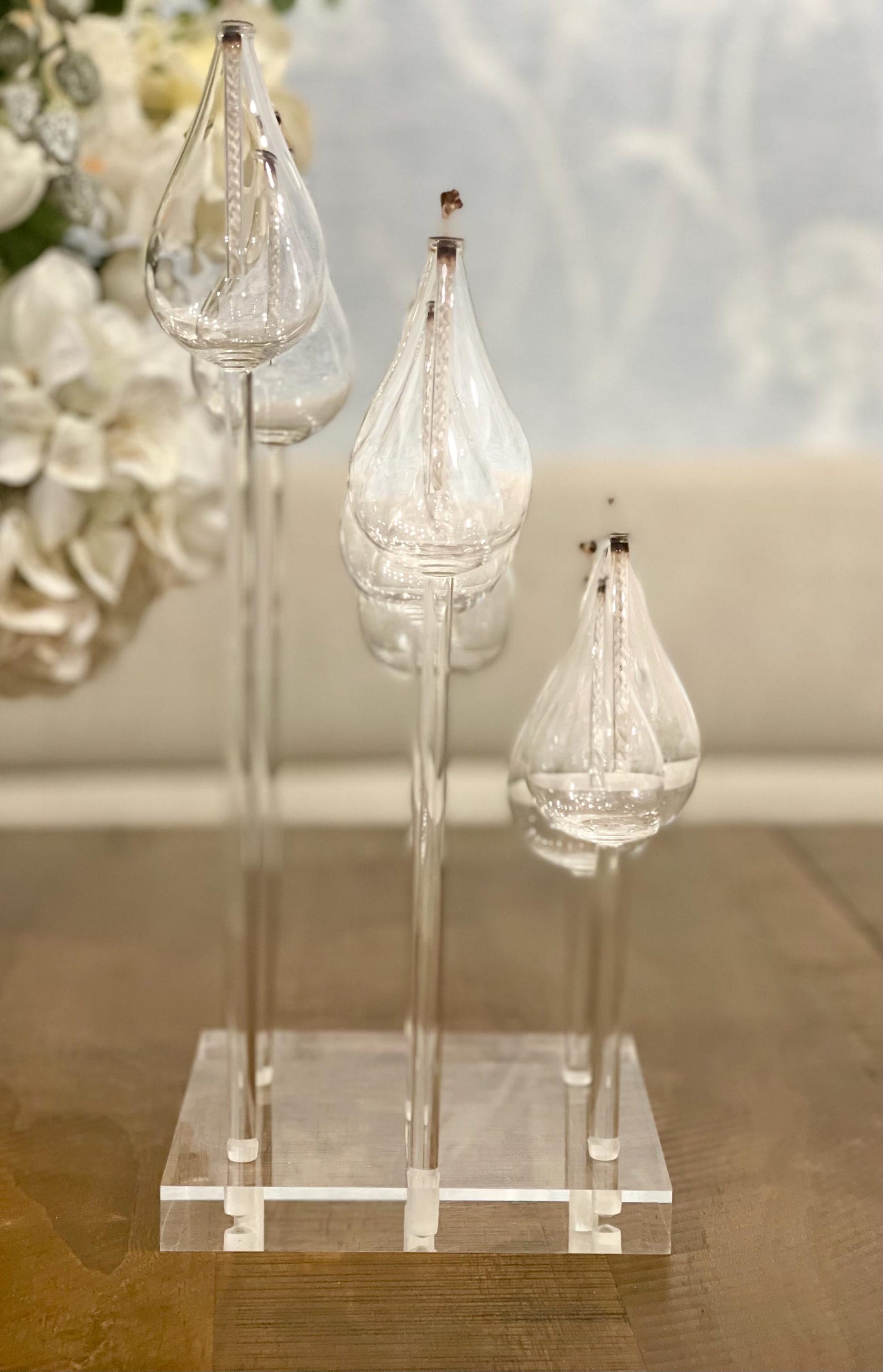 Vintage MCM Belag Hand Blown Tear Drop Glass Tier Oil Lamp - Etsy