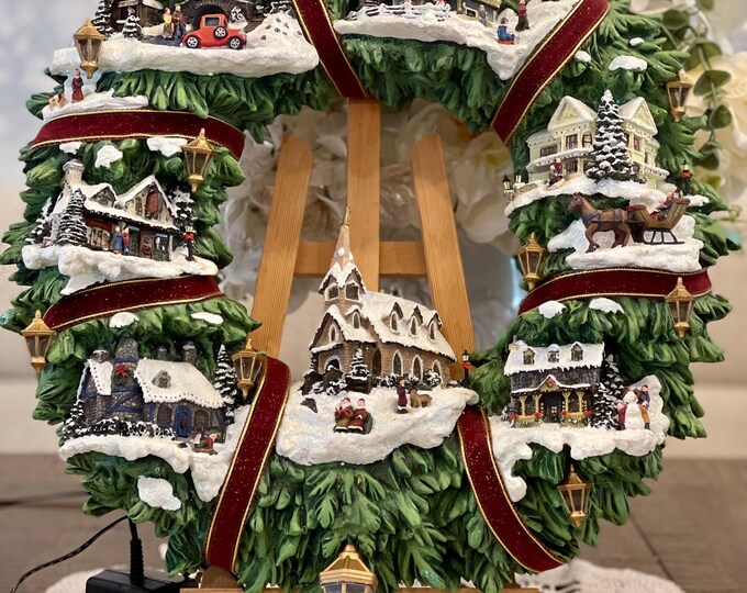 Hamilton Collection Thomas Kinkade Victorian Lighted Christmas Village ...