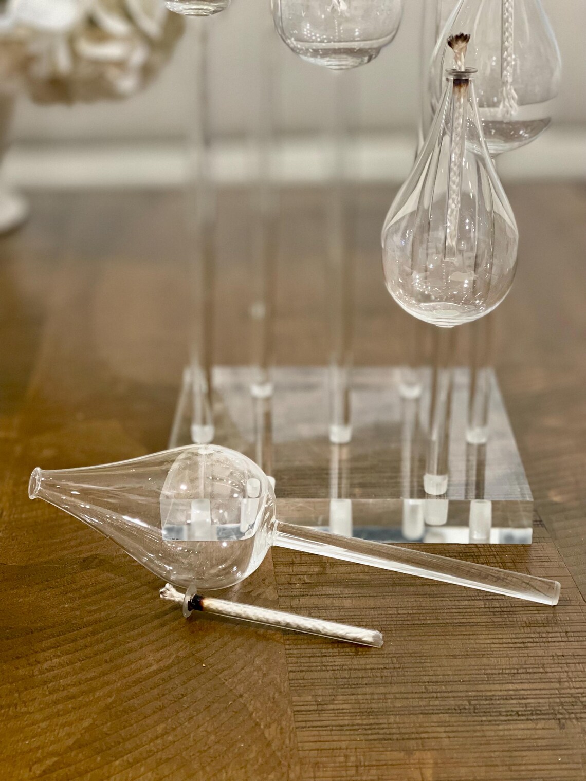 Vintage MCM Belag Hand Blown Tear Drop Glass Tier Oil Lamp - Etsy