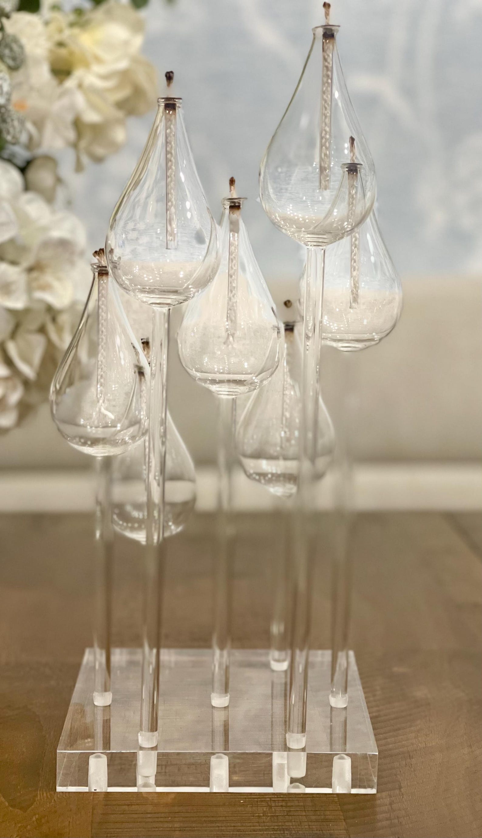 Vintage MCM Belag Hand Blown Tear Drop Glass Tier Oil Lamp - Etsy