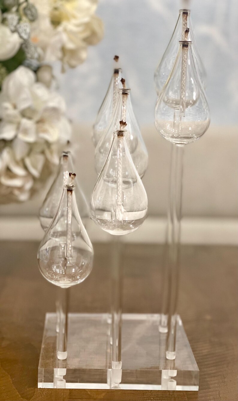 Vintage MCM Belag Hand Blown Tear Drop Glass Tier Oil Lamp - Etsy