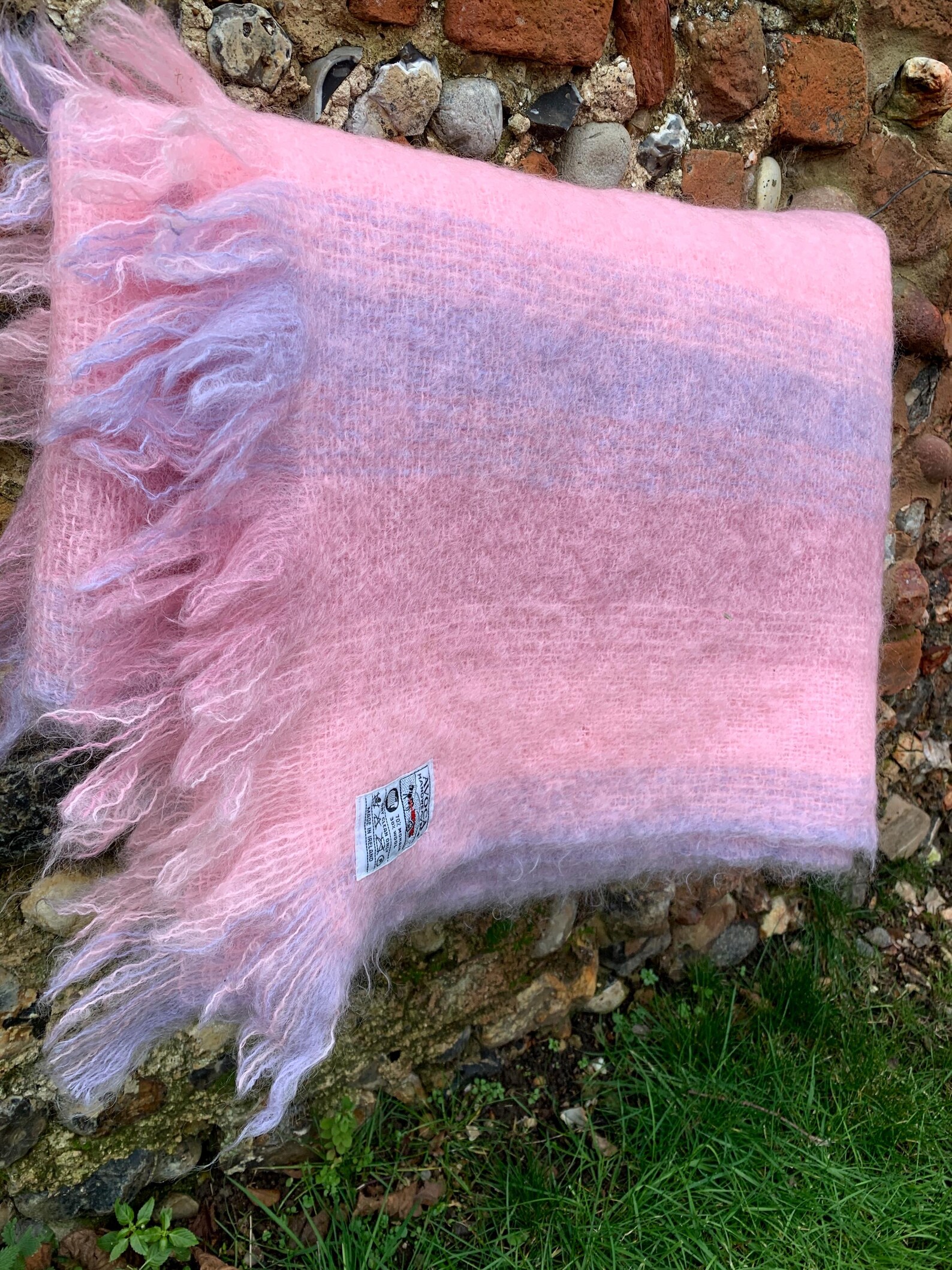 Avoca Made in Ireland Vintage Pink Mohair Large Blanket 60” X 60 ...