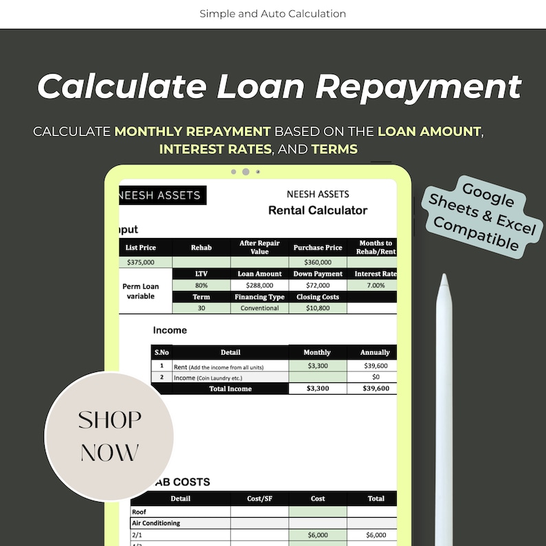 Best and Simple Real Estate Rental Analysis Calculator for Multifamily ...