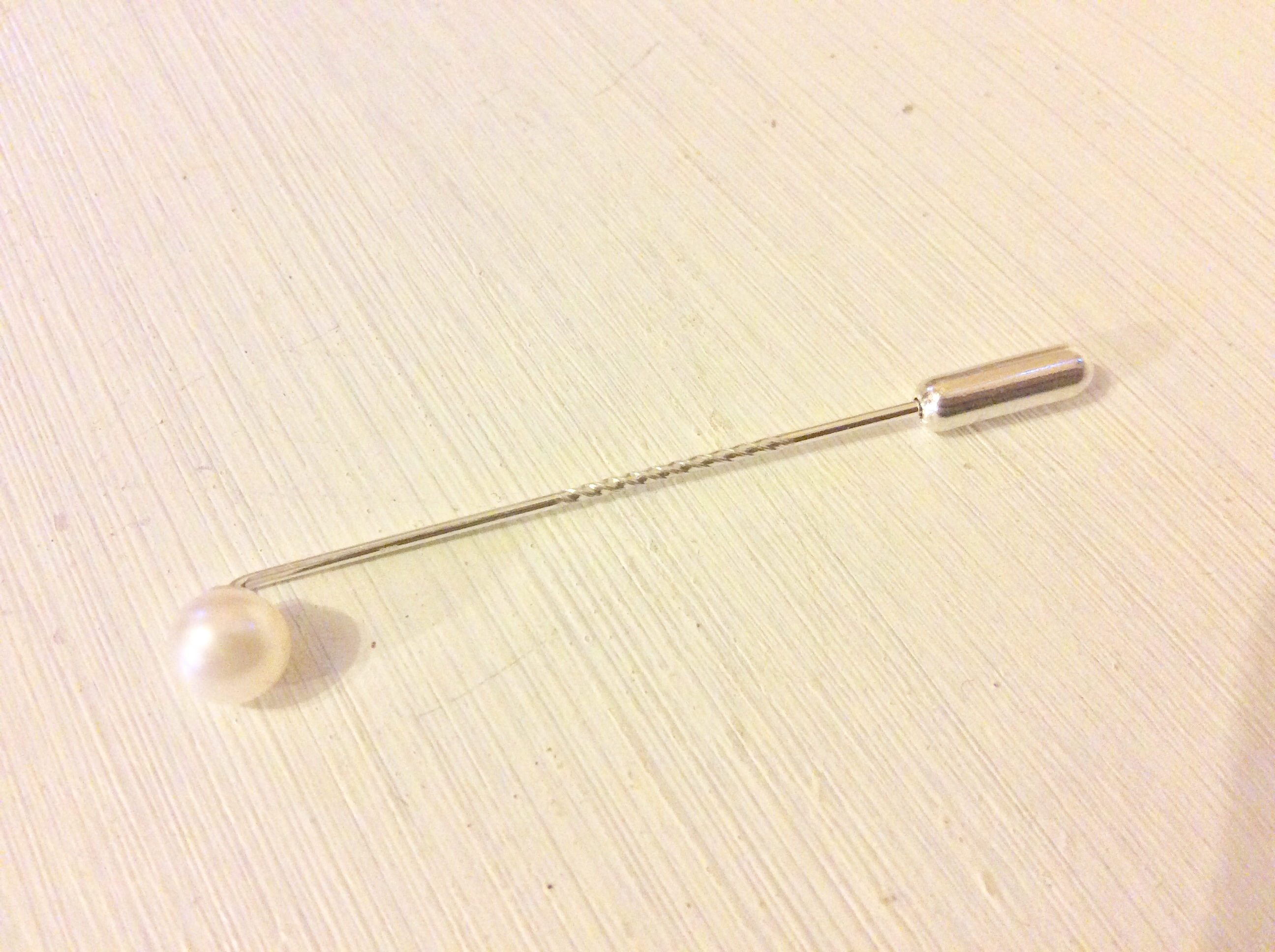 Sterling Silver Tie Pin: Freshwater Pearl Groom's Gift - Etsy UK