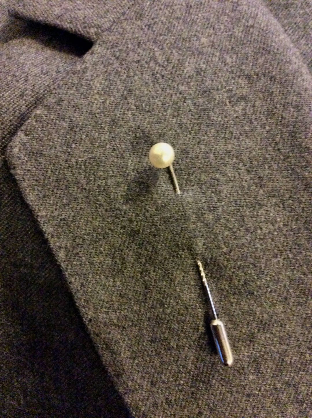 Sterling Silver Tie Pin: Freshwater Pearl Groom's Gift - Etsy