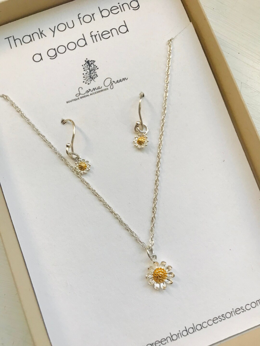 Daisy Silver Jewellery Set - Etsy