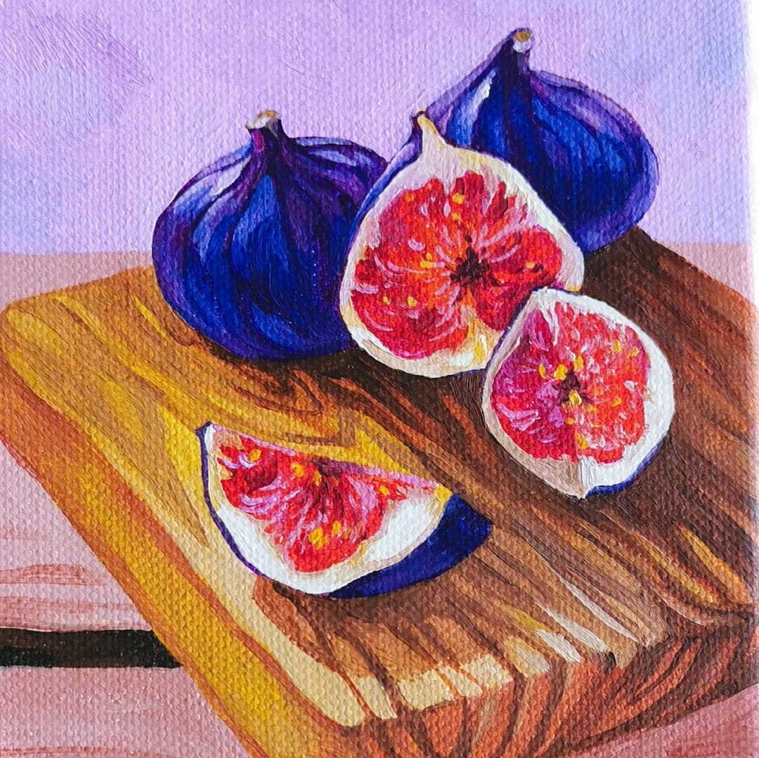 Miniature Figs Painting Original Oil Art Food Painting 5 X 7 Unframed ...