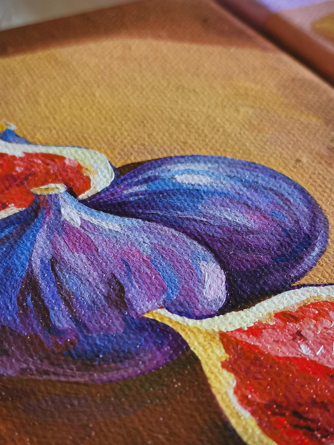 Miniature Figs Oil Art Original Oil Art Autumn Food Art 5 X 7 Unframed ...