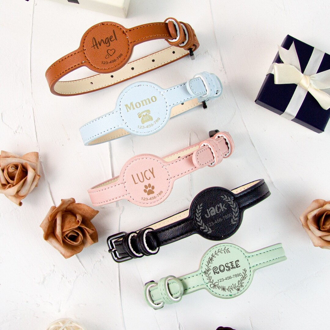 Personalized Leather Anti-lost AirTag Dog Collar,leather Dog Collar ...