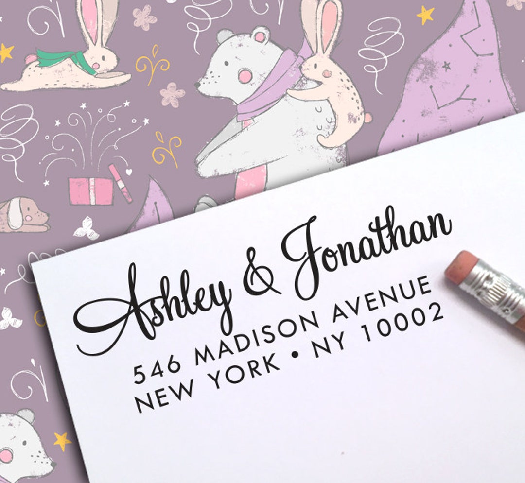 CUSTOM ADDRESS STAMP, Personalized Address Stamp, Self Ink Address ...