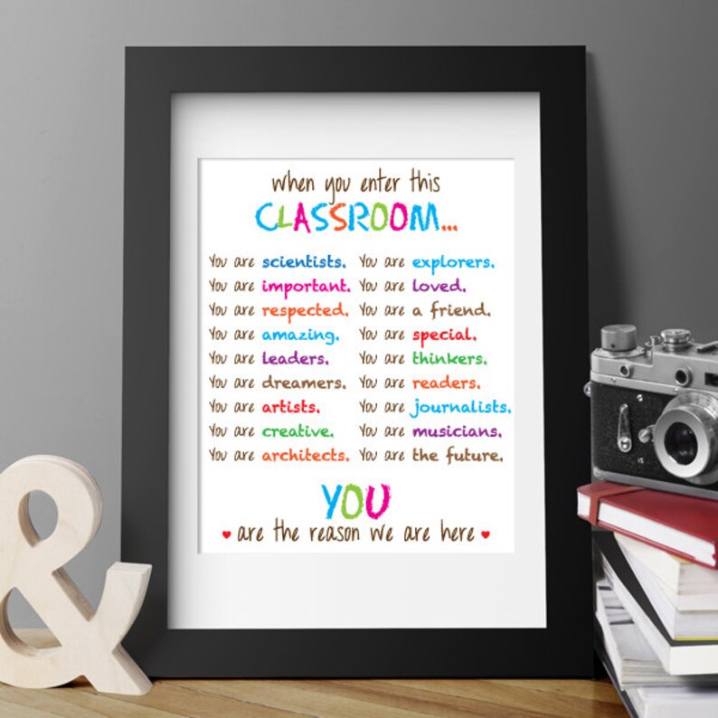 PRINTABLE ART when You Enter This Classroom Poster - Etsy