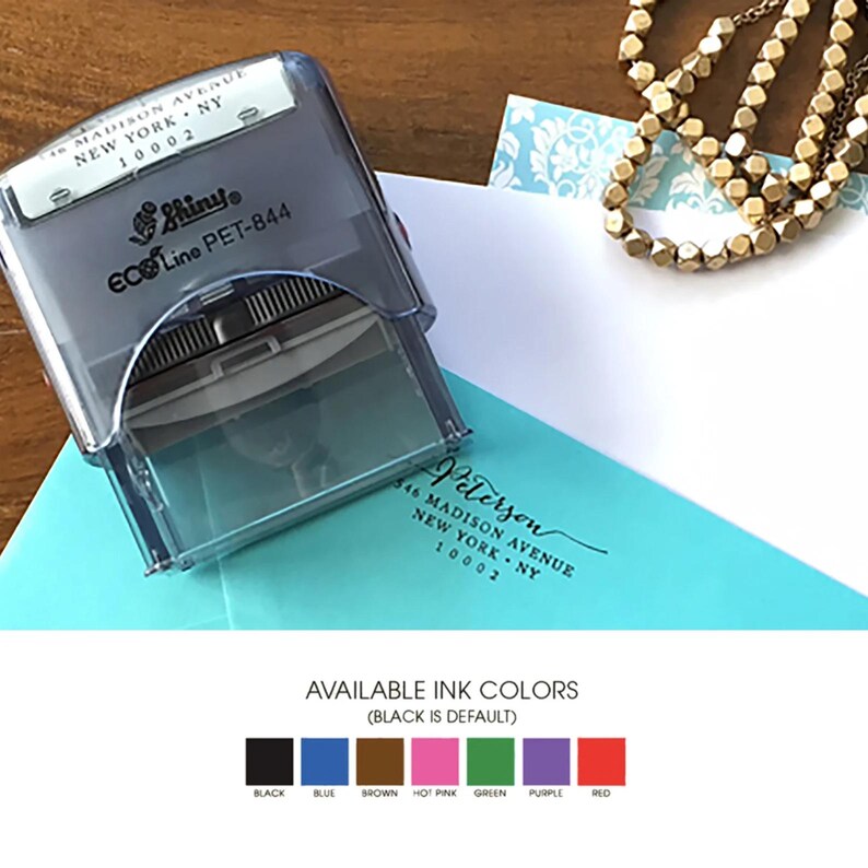 Calligraphy Address Stamp - Classic Self Inking or Rubber Stamp ...