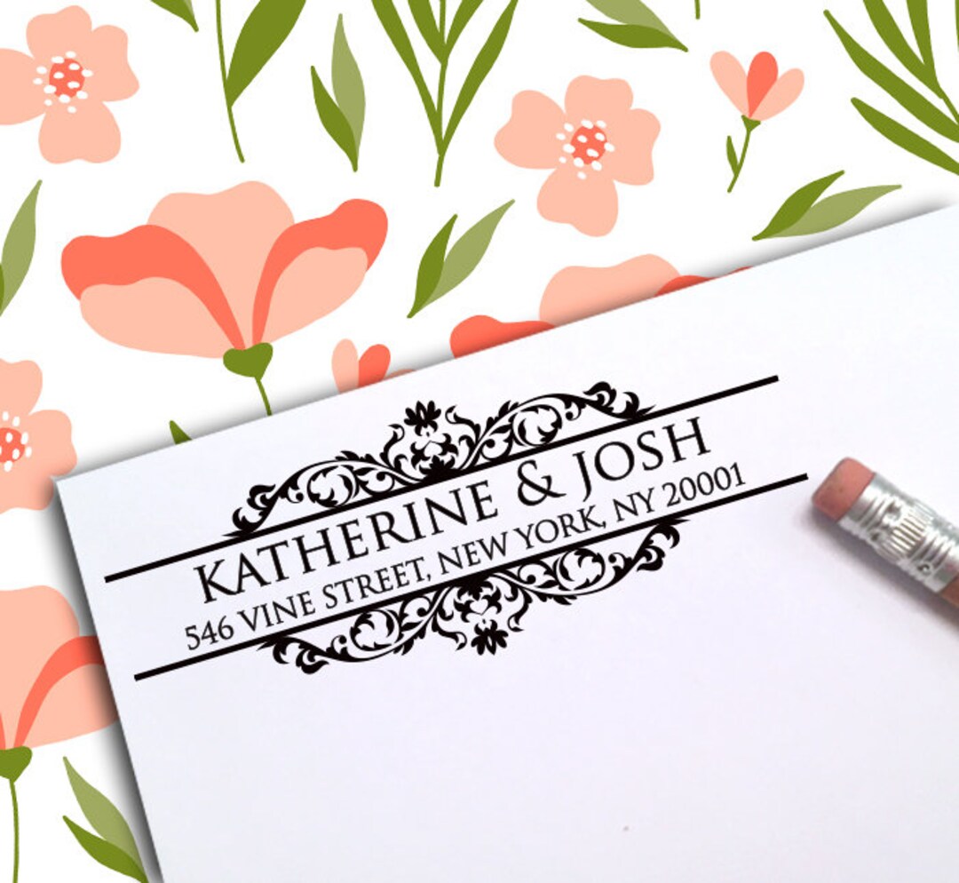 Custom Self-inking Return Address Stamp: Ornate Border - Etsy