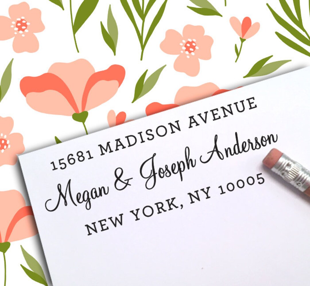 CUSTOM SELF INKING Address Stamp, Custom Address Stamp, Return Address ...
