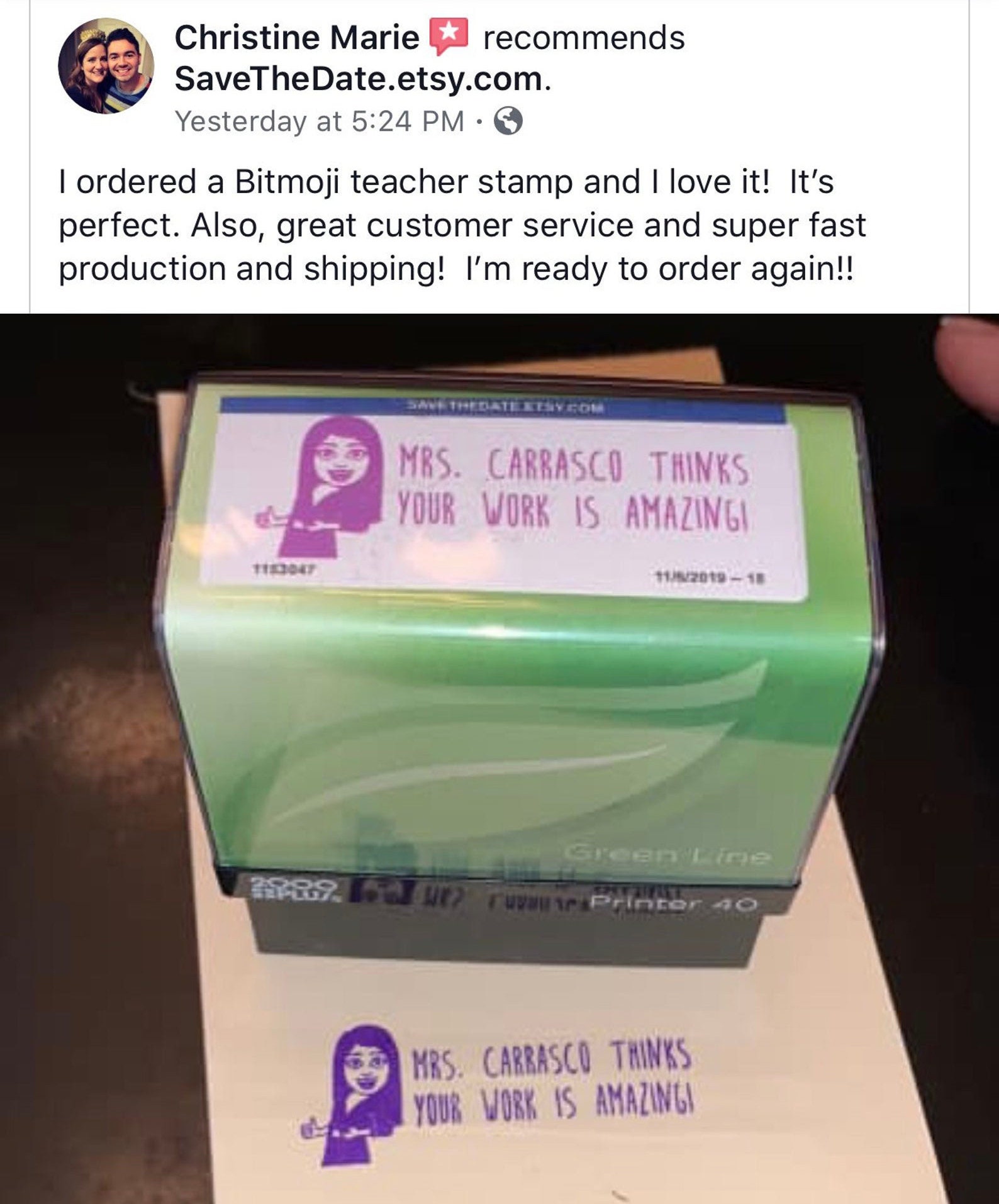 Custom Bitmoji Personalized Self-inking Stamp Custom Bitmoji - Etsy