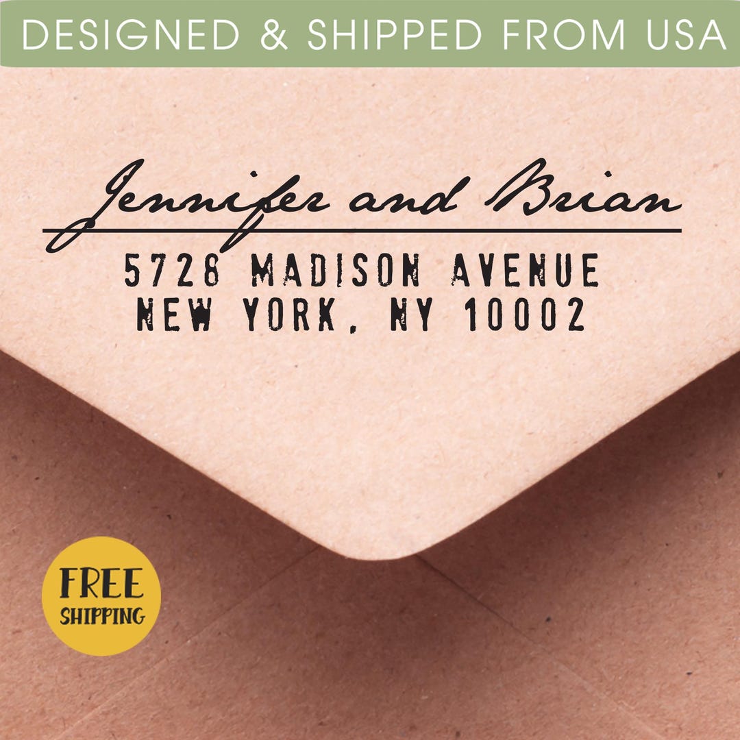 Custom Calligraphy Stamp - Self Inking Address Stamp, Return Address ...