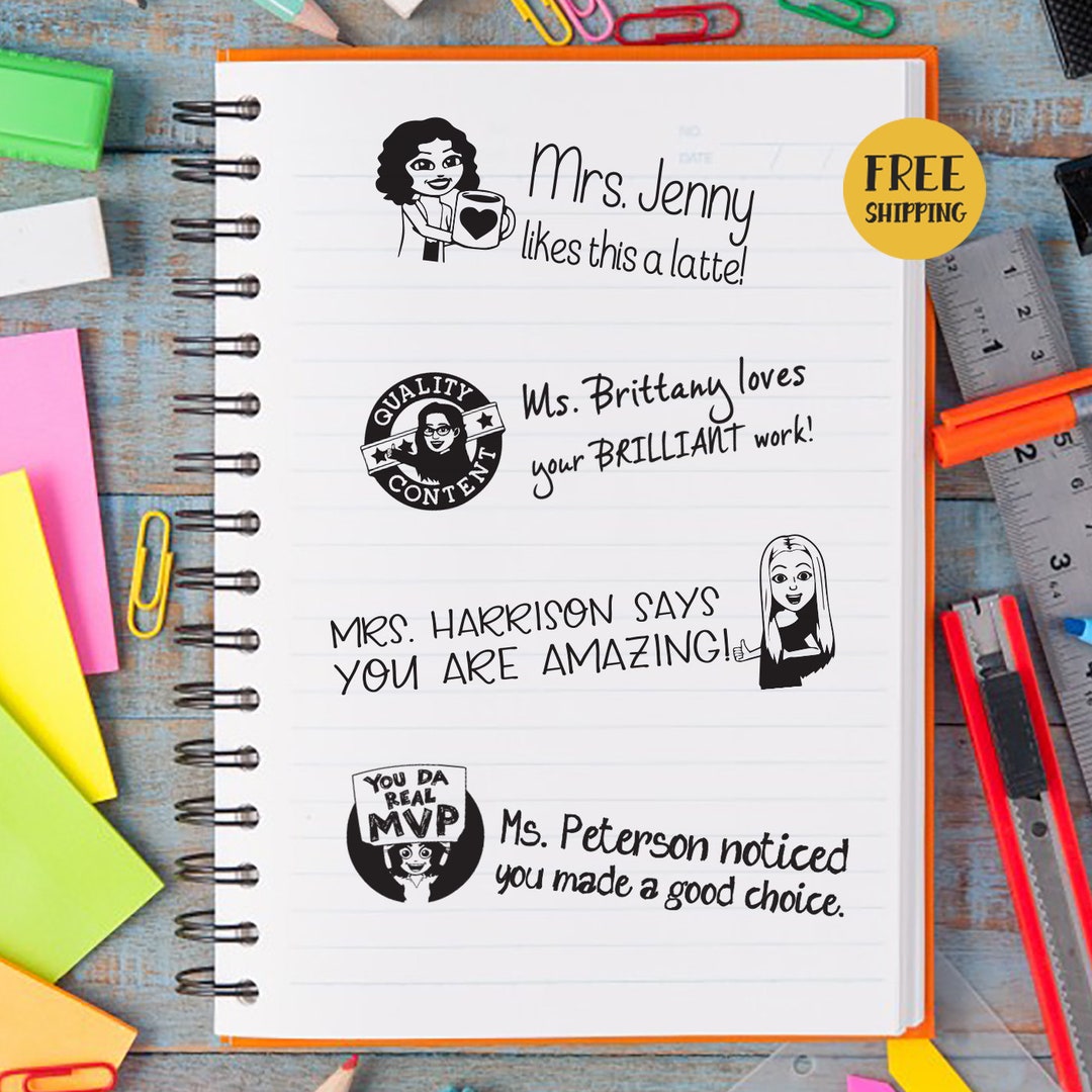 Custom Bitmoji Personalized Self-inking Stamp, Custom Bitmoji Stamp ...