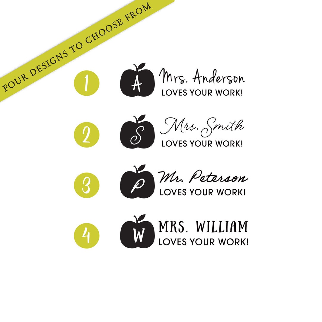 APPLE CUSTOM STAMPS for Teachers - Teacher Self Inking Stamps, Return ...