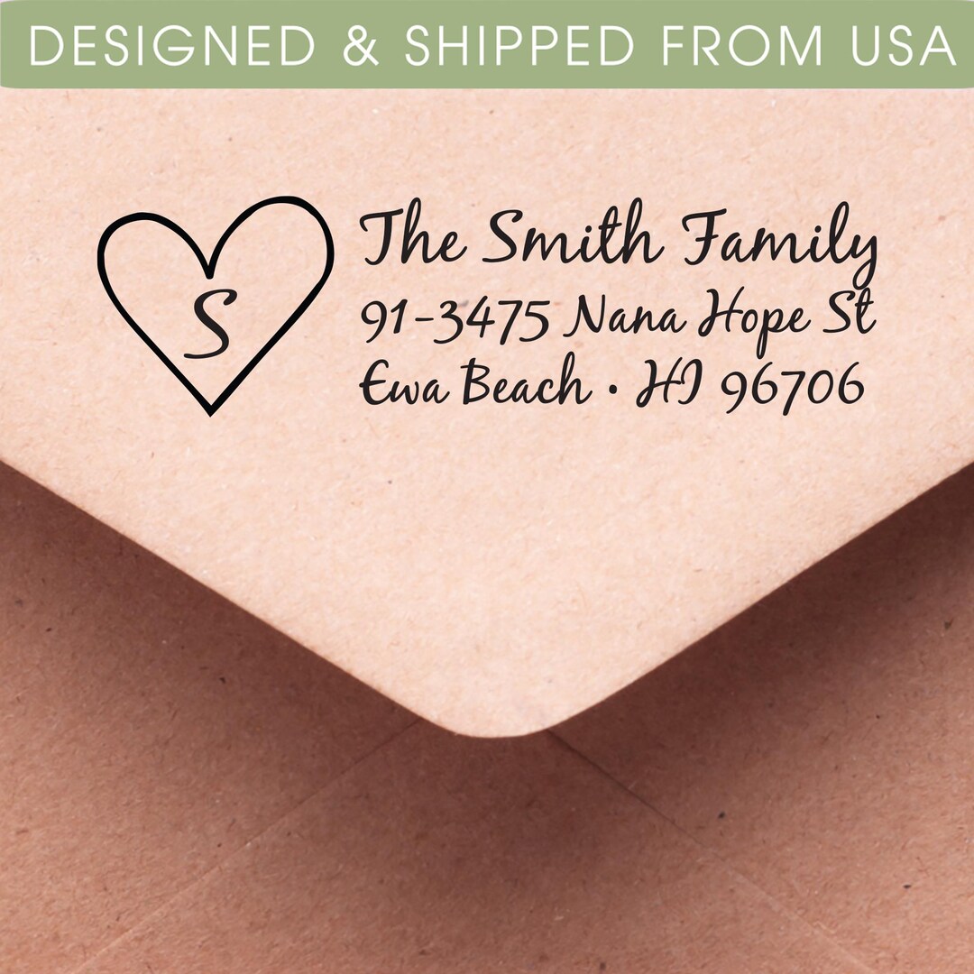 CUSTOM ADDRESS STAMP With Heart - Best Review Pre-inked Stamp for ...