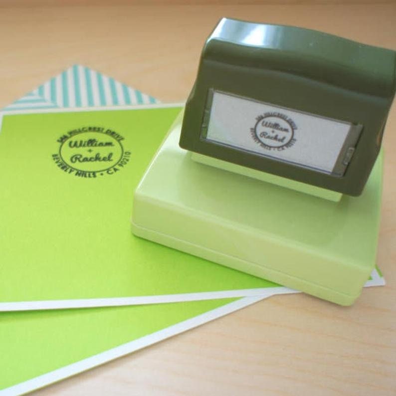CUSTOM PRE-INKED Stamp Self Inking Stamp From the Library of - Etsy