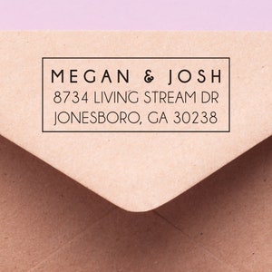 Minimalist Address Stamp - Self Inking Stamp, Invitation Stamp, Custom ...