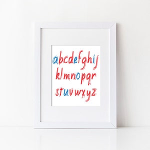 PRINTABLE ART Montessori ALPHABET Poster, Vowels Wall Art, 8x10, Abc ...