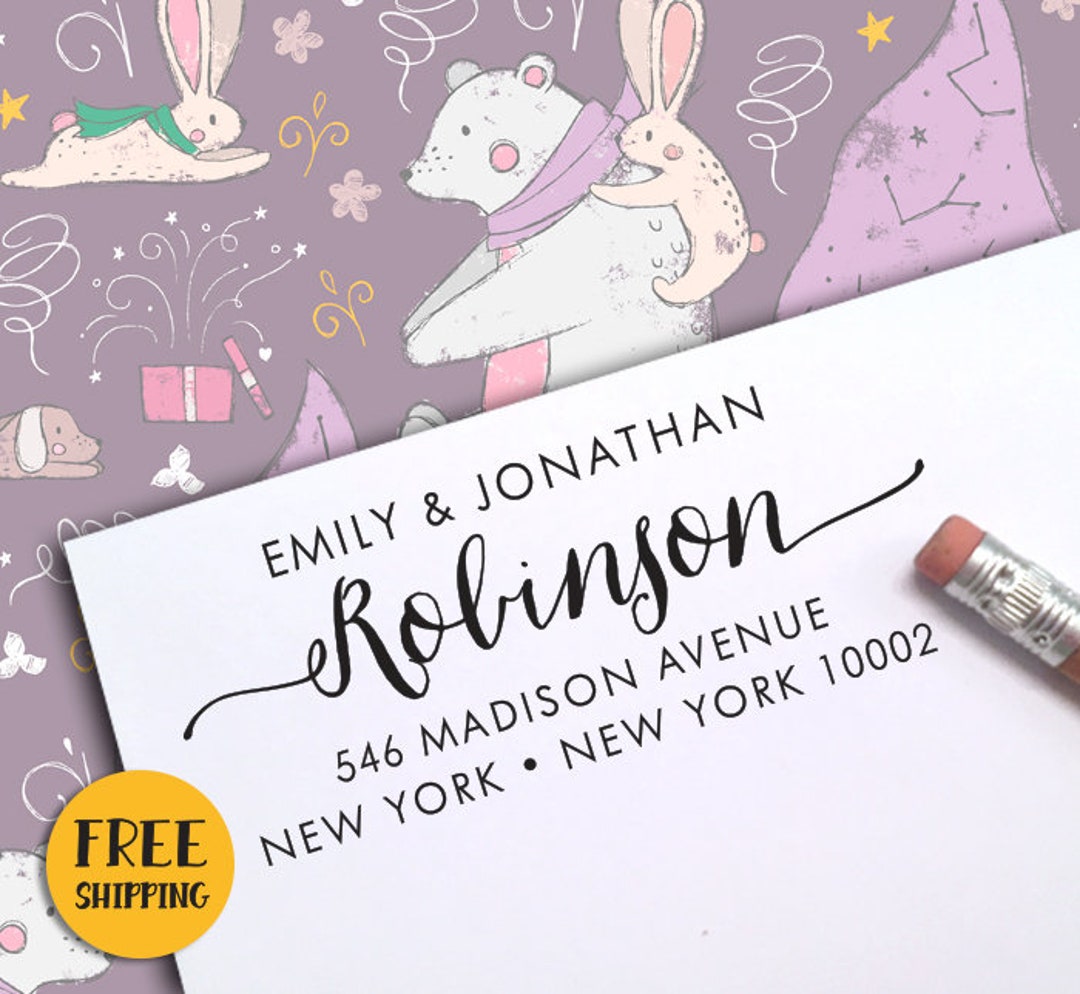 CUSTOM SELF INKING Return Address Stamp, Custom Address Stamp, Return ...