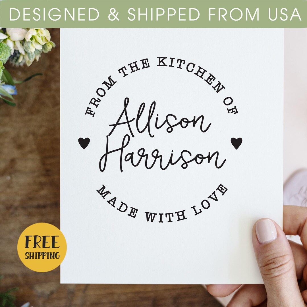 CUSTOM PRE-INKED Stamp, From the Kitchen Of, From the Desk Of, From the ...