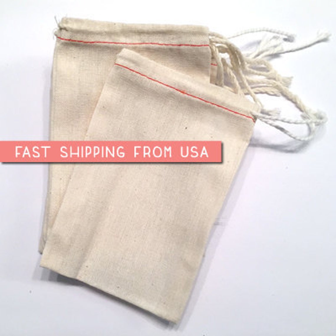 10 ten 3 X 5 MUSLIN BAG Drawstring Bag Natural | Etsy