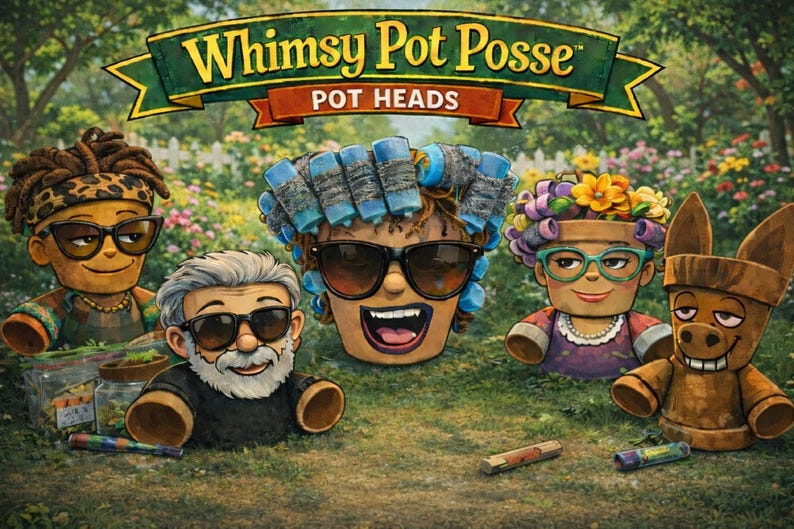 The Whimsy Pot Heads - Etsy