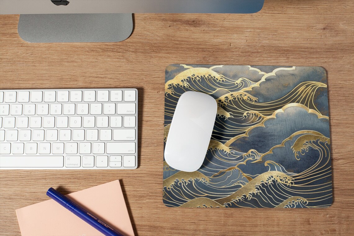 Mouse Pad Wave Pattern Office Gift Mouse Pad Art Japanese Waves ...
